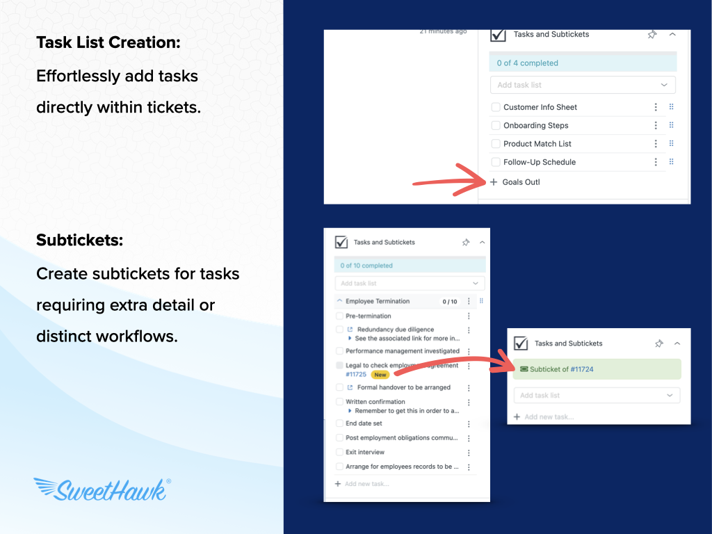 Tasks and Subtickets App Integration with Zendesk Support